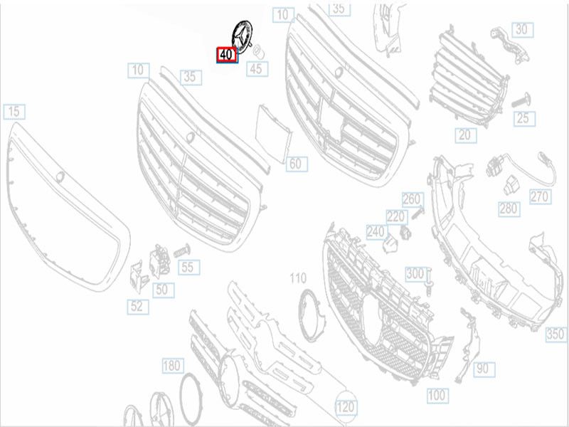 Оригинална емблема Mercedes за предна решетка C класа W205, E класа ...